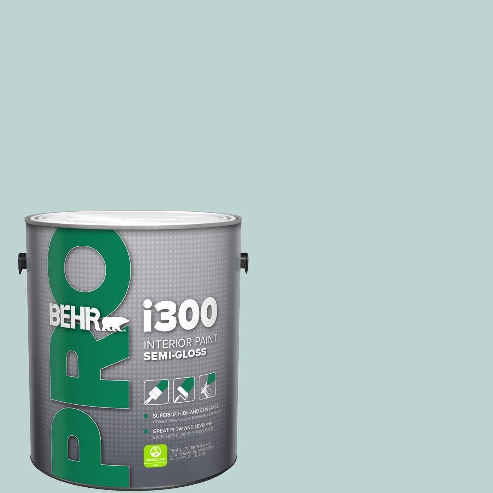 BEHR PRO 1 gal. #500E-3 Rain Washed Semi-Gloss Interior Paint PR37001 ...