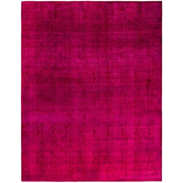Chloe & Olivia Home Overdyed Pink 8 ft. x 10 ft. Solid Wool Indoor Area ...