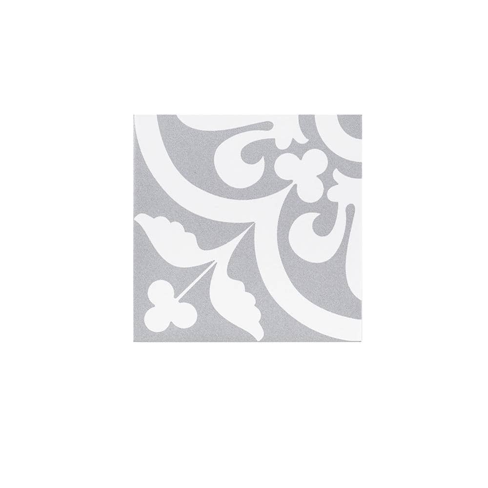Jeffrey Court Emblem Gray 7.875 in. x 7.875 in. Matte Porcelain Wall ...