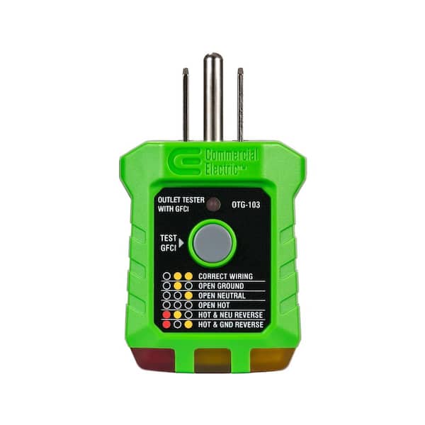 Commercial Electric 110/125-Volts Outlet Tester with GFCI OTG-103 - The ...
