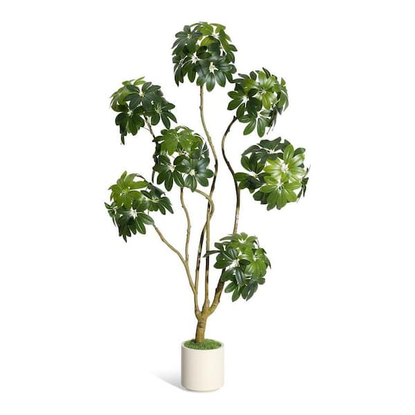 Gravee 6FT Artificial Umbrella Schefflera Tree,Faux Floor Tree Fake ...