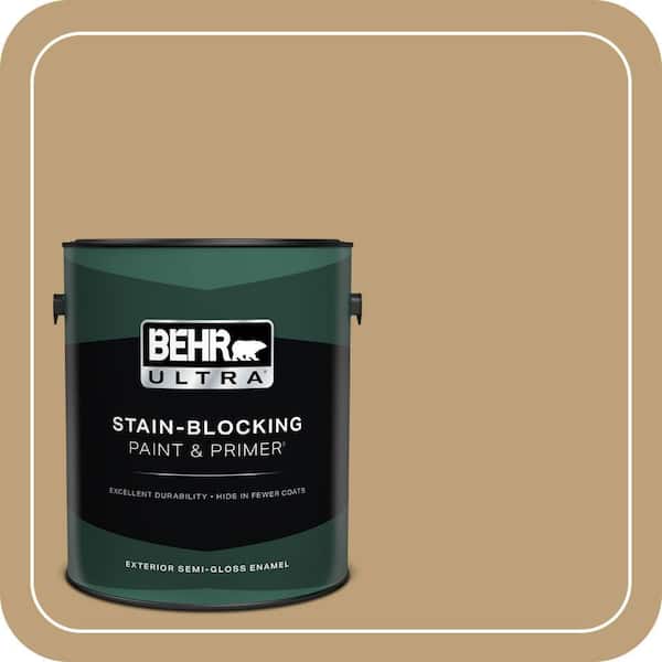 BEHR ULTRA 1 gal. #PMD-50 Winter Wheat Semi-Gloss Enamel Exterior Paint ...