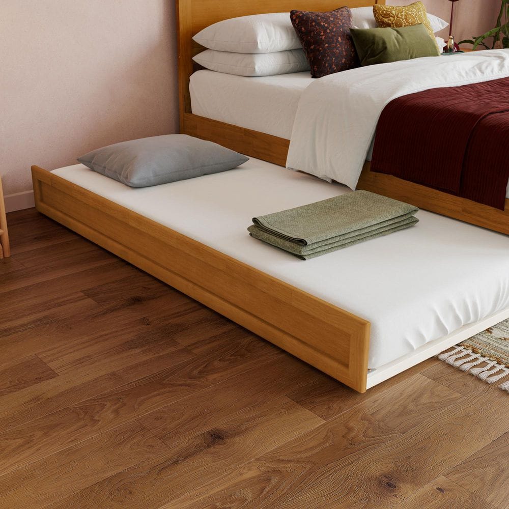 AFI Phoenix Light Toffee Natural Bronze Wood Frame Twin XL Platform Bed ...