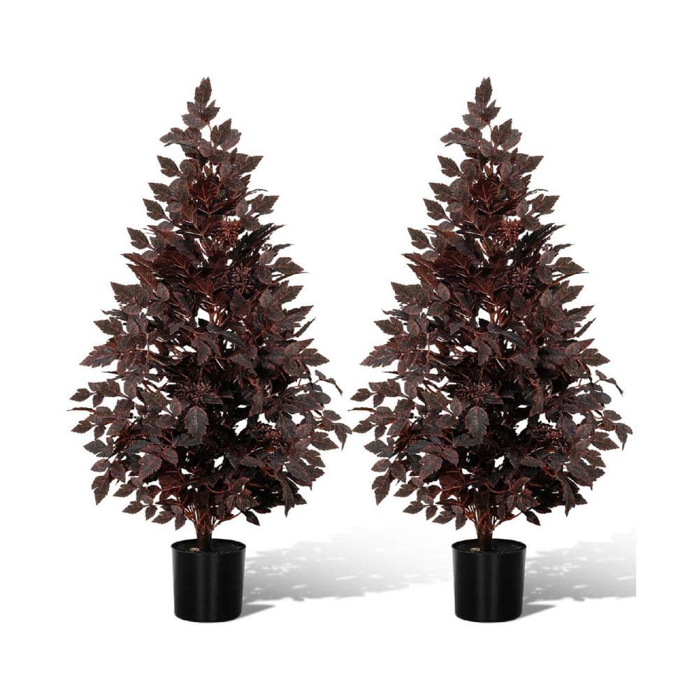 2 Pack 3 ft. Artificia Leaf Fall Cimicifuga Tree in Pot HDFH4QKDG6 ...