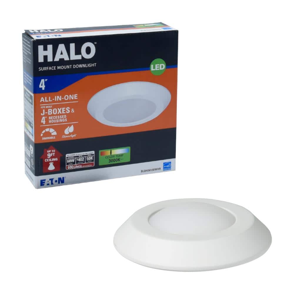 HALO BLD 4 in. White Integrated LED Recessed Ceiling Mount Light Trim ...