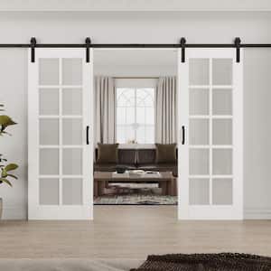 ARK DESIGN 24 in. x 80 in. 10 Lite Tempered Frosted Glass White Primed ...