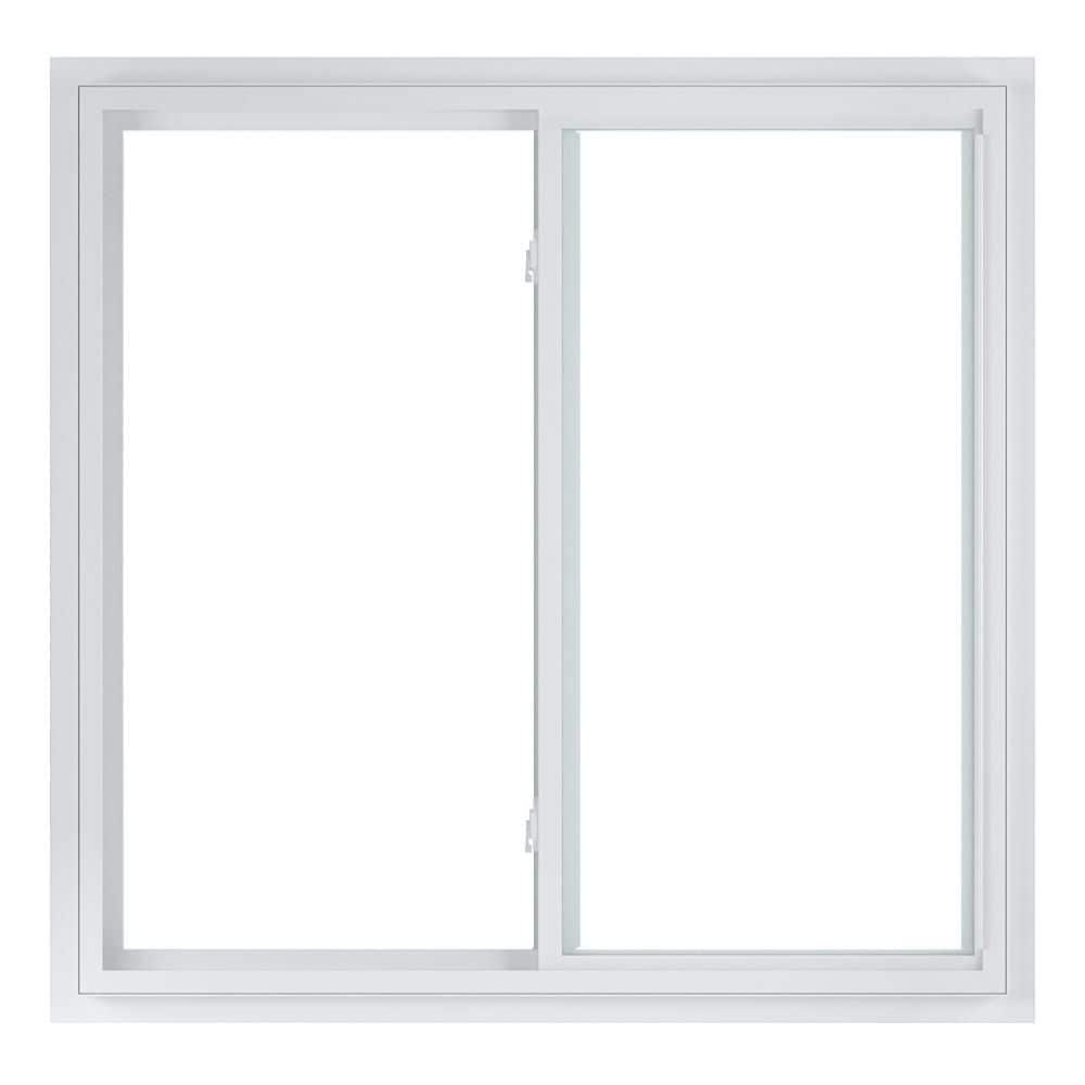 American Craftsman 48 in. x 47 in. 50 Series White Sliding Low-E Argon ...