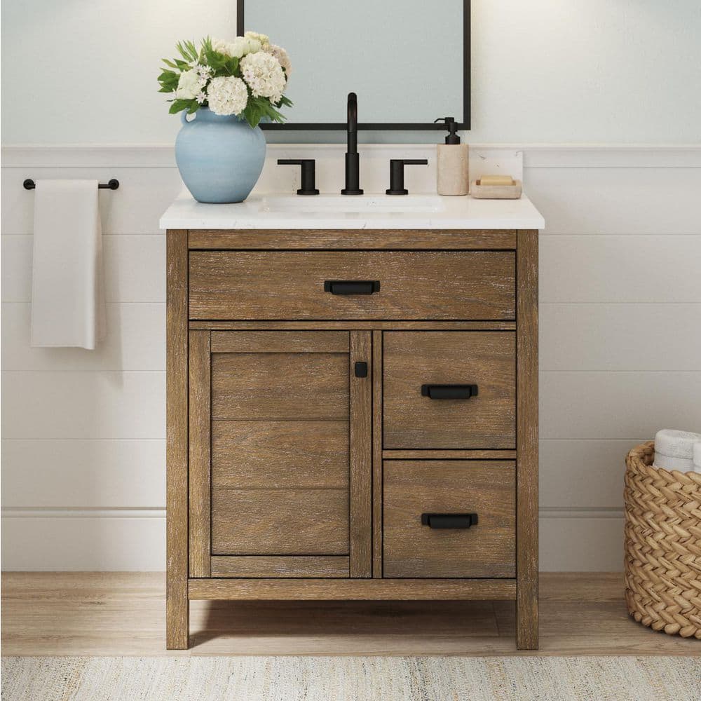 Home Decorators Collection Stanhope 31 in. Single Sink Reclaimed Oak ...