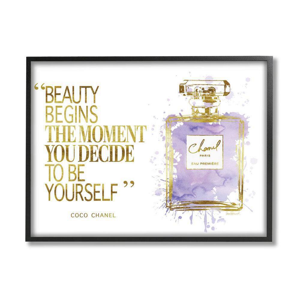 The Stupell Home Decor Collection Beauty Begins Designer Quote Purple ...