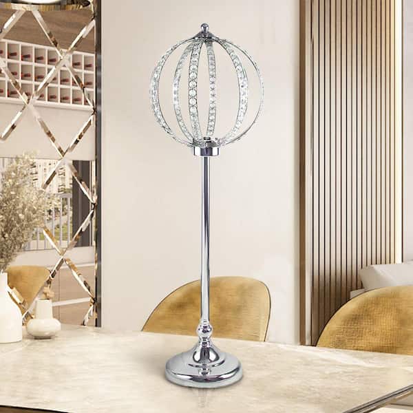 LIVING LUXURY Large Silver Crystal Bead Decorative Ball Accent Piece ...