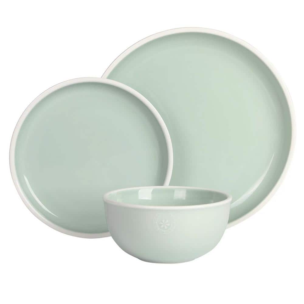wanda june HOME by MIRANDA LAMBERT 12-Piece Aqua Stoneware Dinnerware ...