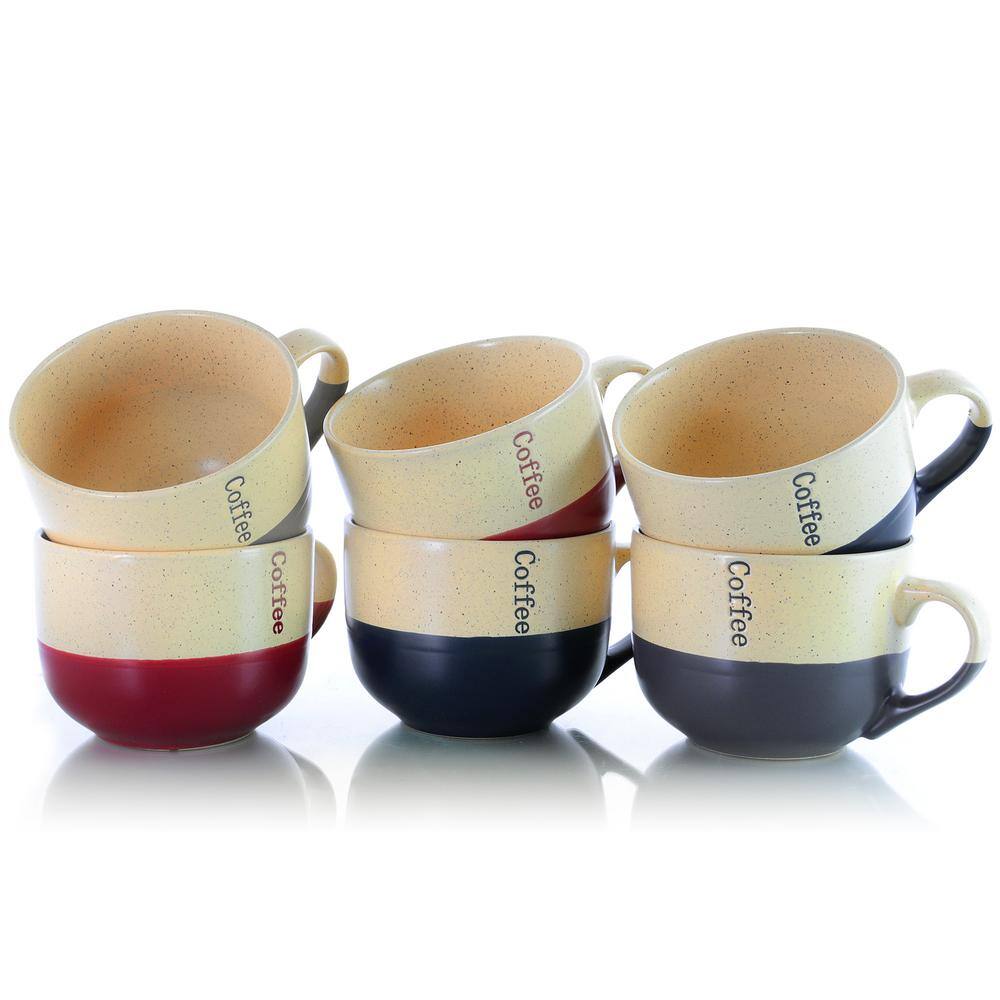 Elama Latte Loft 18 oz. Assorted Color Mugs (Set of 6) 985109546M - The ...