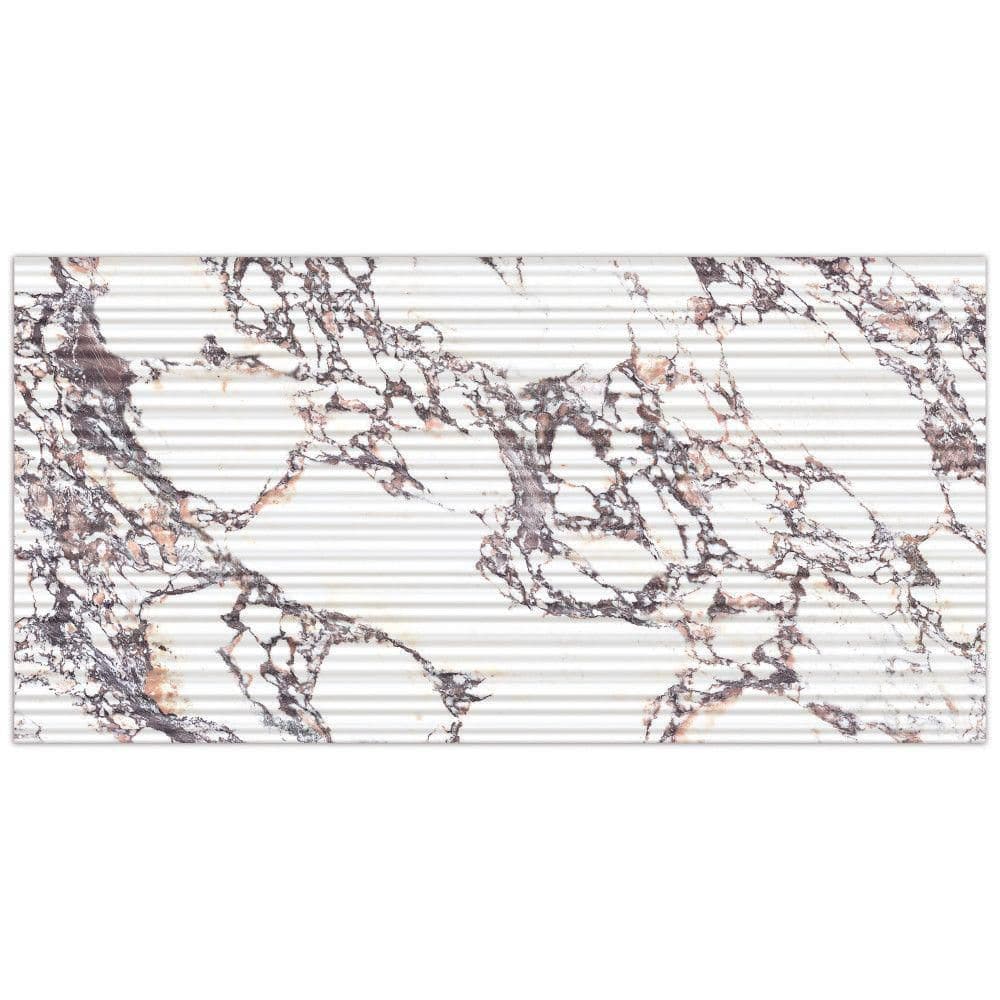 Merola Tile Touche Pleated Deco Rubis 6 in. x 8 in. Porcelain Floor and ...