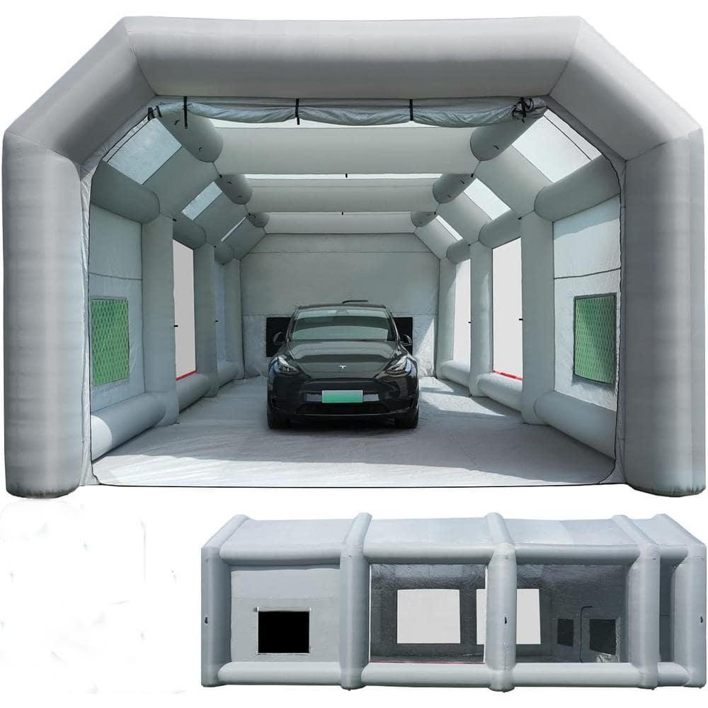 WRIGHTMASTER 39 ft. x 16.5 ft. x 13 ft. Portable Inflatable Paint Booth ...
