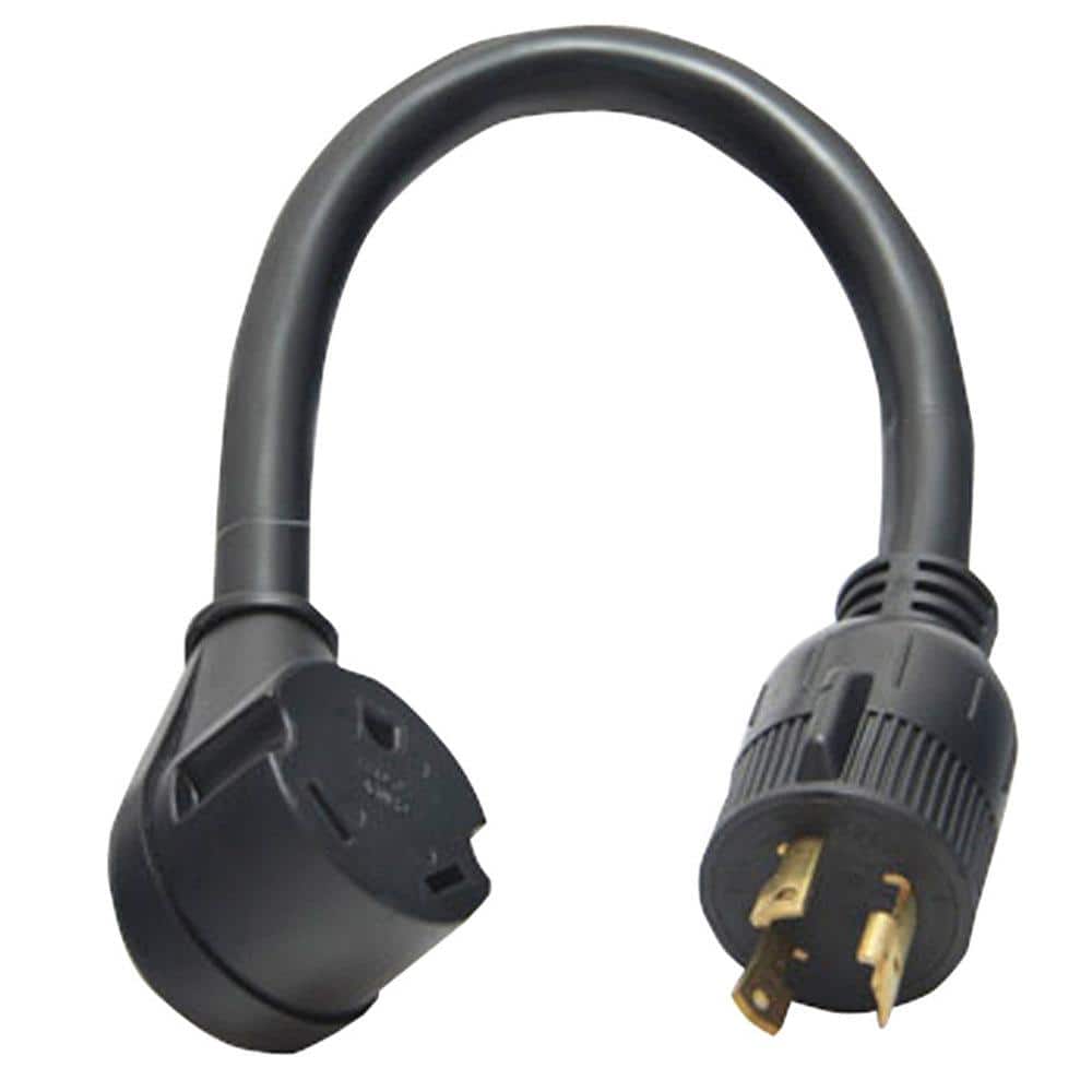 Valterra Mighty Cord 12 in. Generator Adapter Cord - 3-Prong, 30AM to ...