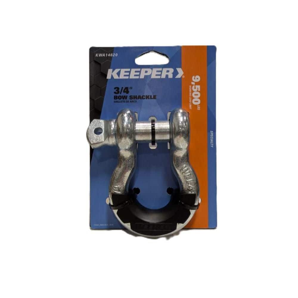 Keeper 3/4" Bow Shackle in Silver, 9,500 lb. WLL KWA14620 - The Home Depot