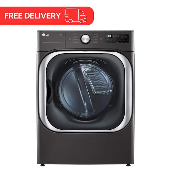 LG 9 cu. ft. vented Front Load Stackable Electric Dryer in Brushed ...