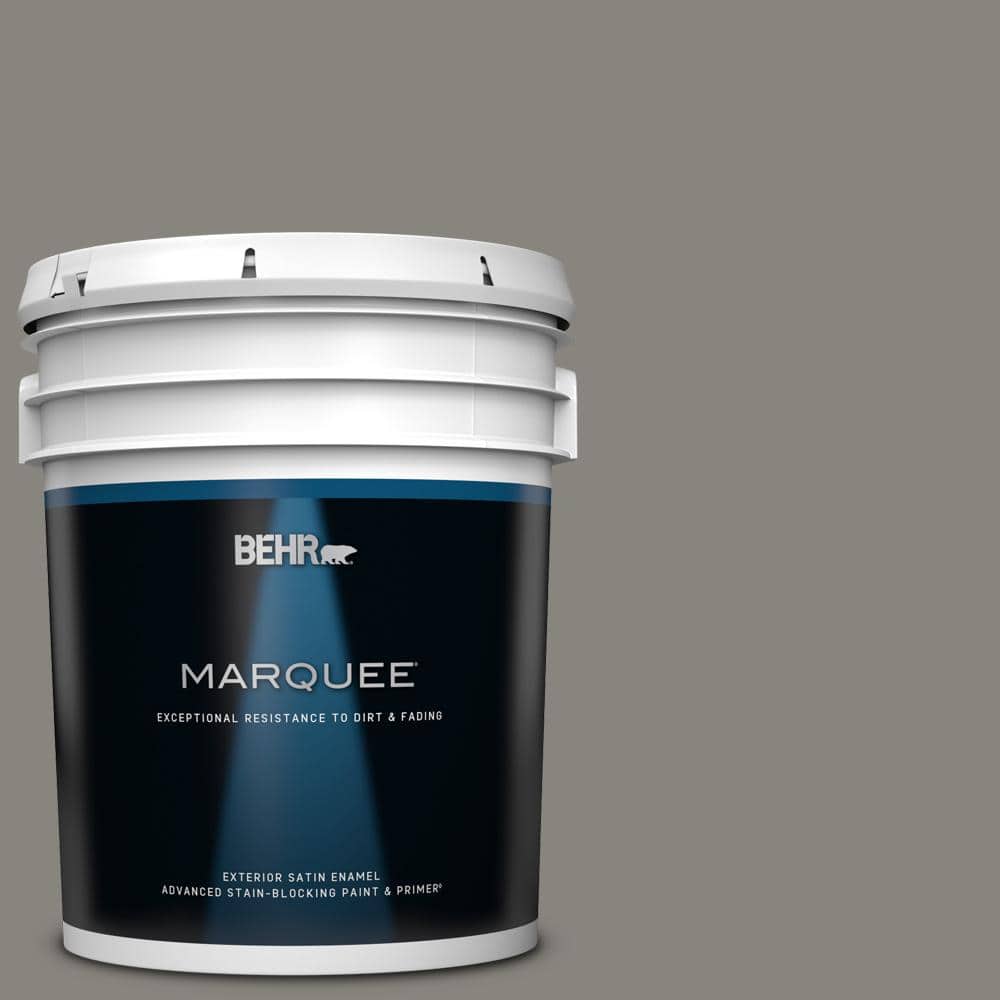 BEHR MARQUEE 5 gal. #PPU24-07 Barnwood Gray Satin Enamel Exterior Paint ...
