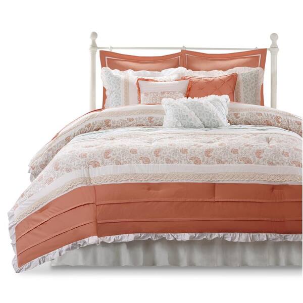 Reviews for Madison Park Vanessa 9-Piece Coral Cotton Cal King ...