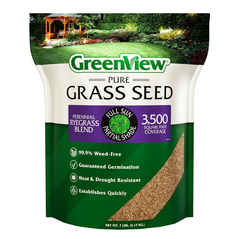 GreenView 7 lbs. Pure Grass Seed Perennial Ryegrass Blend - Covers up ...