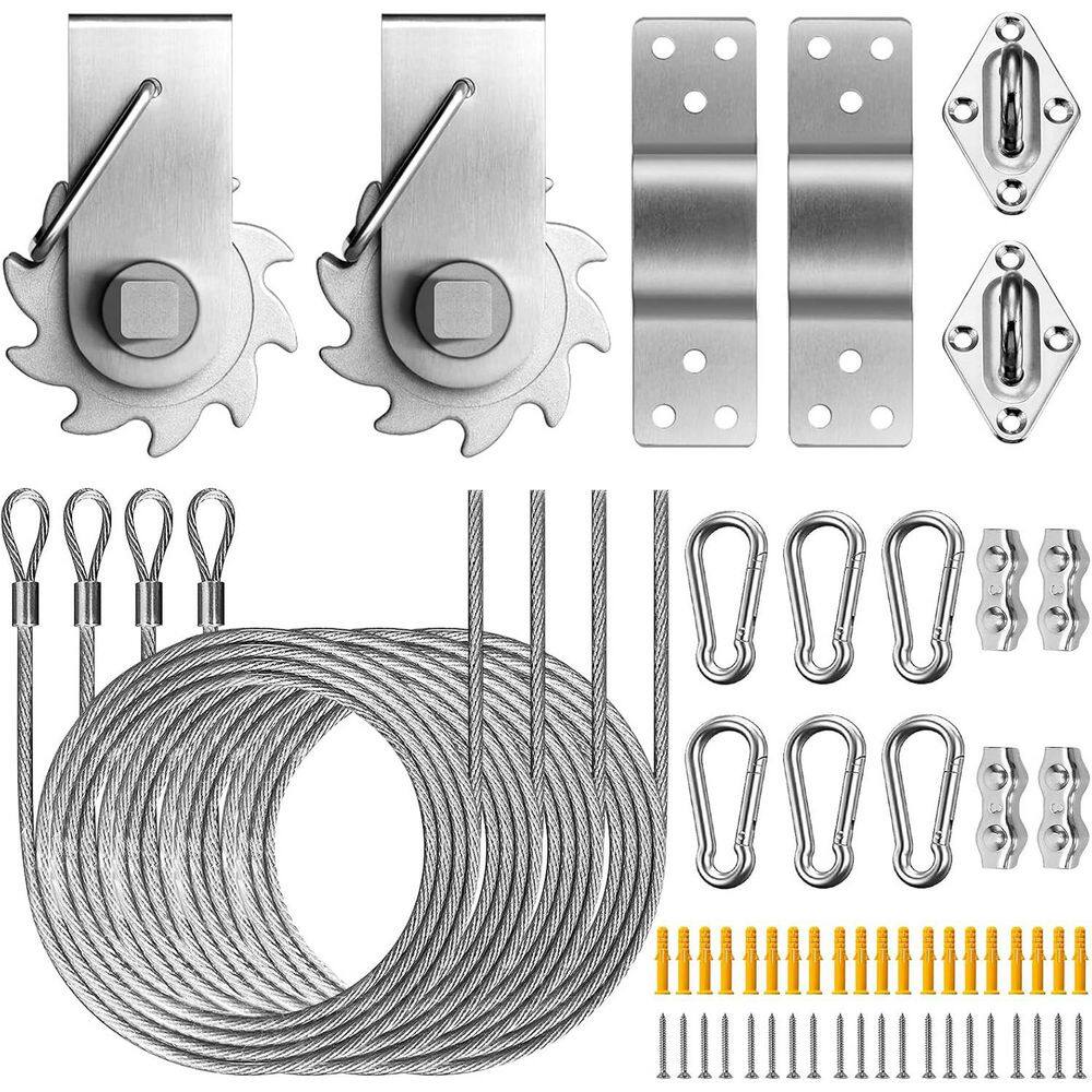 Oyezvary 60-Piece Stainless Steel Sun Shade Hardware Kit 28CSA10246 ...