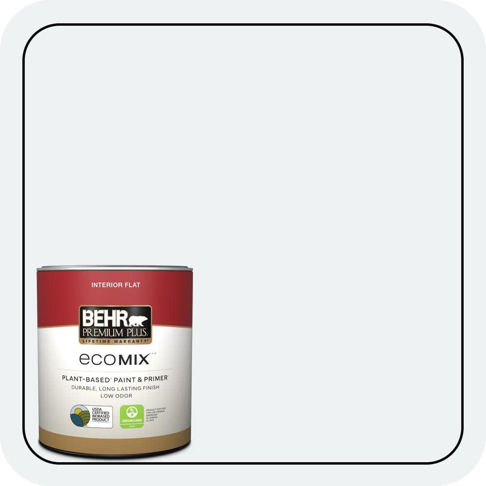 BEHR PREMIUM PLUS 1 qt. #BL-W10 Maui Mist Flat EcoMix Plant-Based ...