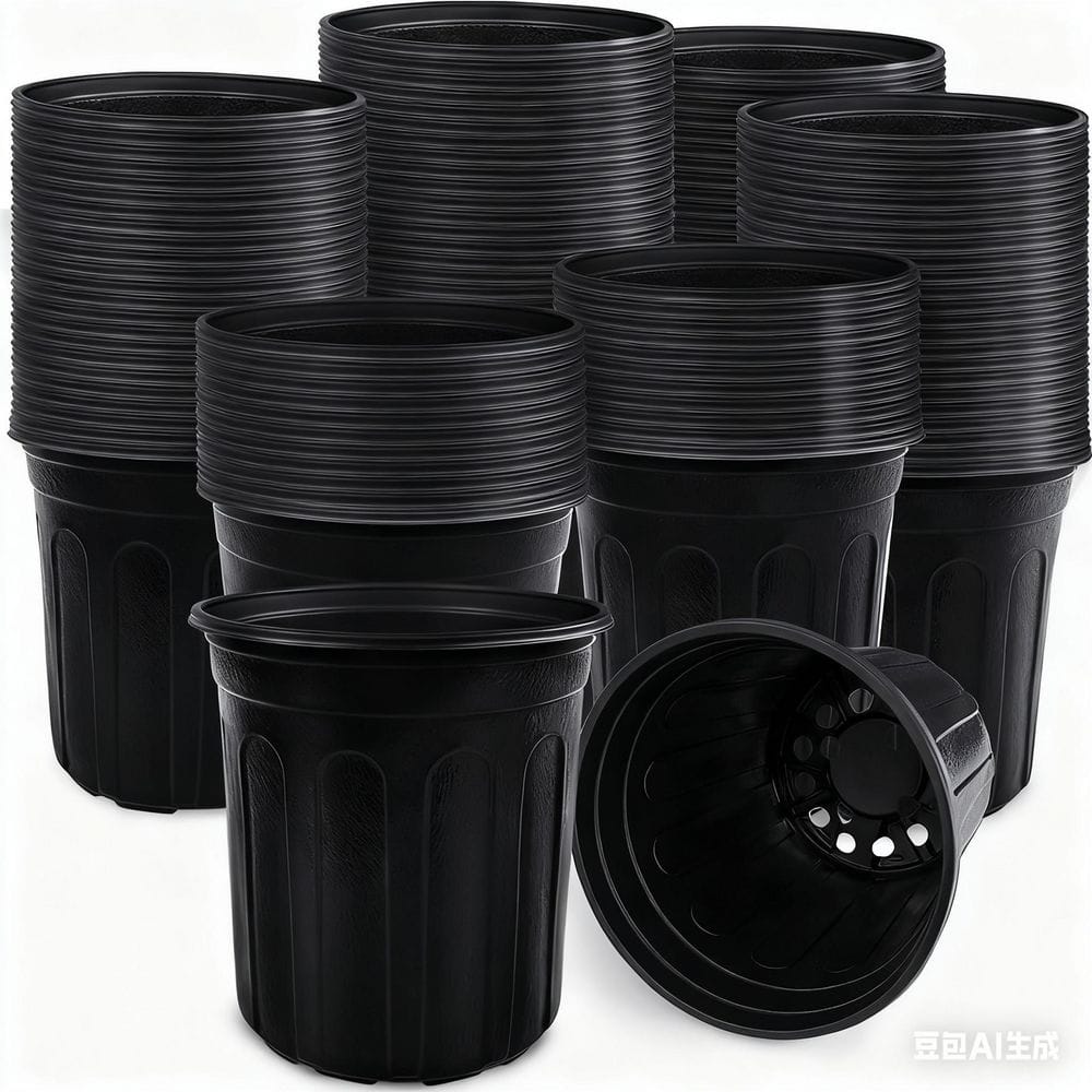 Augbeer 7.1 in. x 6.7 in. 1 gal. Flexible Plastic Plant Nursery Pots ...
