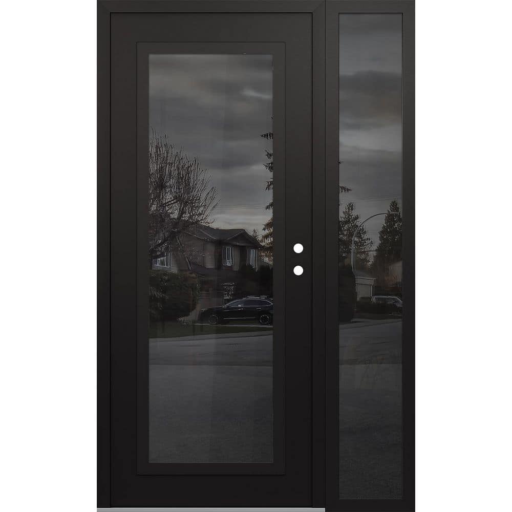 Tessari Doors C1 50 in. x 80 in. Black P Left-Hand/Inswing Mirrored ...