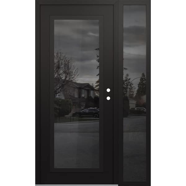 Tessari Doors C1 52 in. x 80 in. Black P Left-Hand/Inswing Mirrored ...