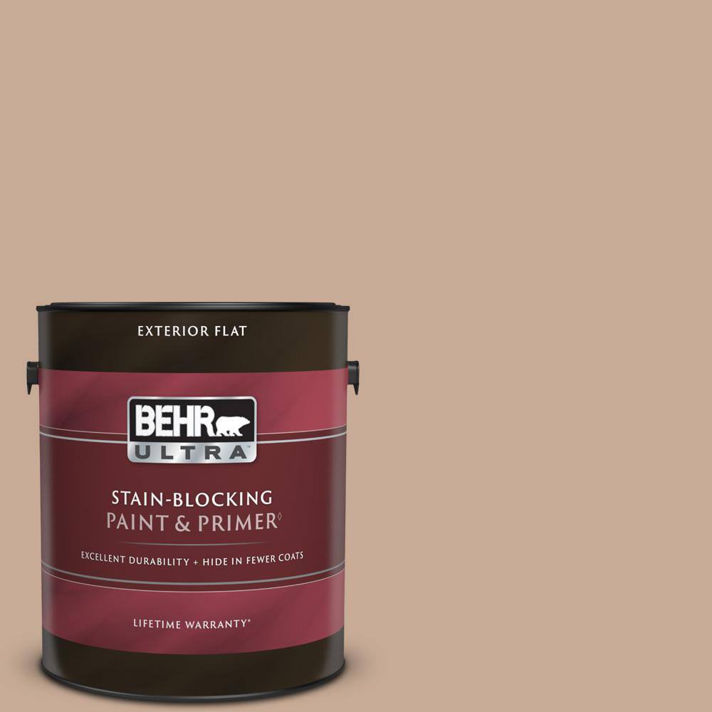 BEHR ULTRA 1 gal. #S220-3 Sanderling Flat Exterior Paint & Primer ...