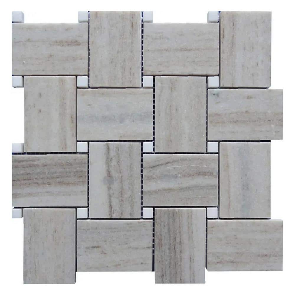 Apollo Tile Mirage 4 in. x 5 in. Polished Light Beige, Soft Gray Marble ...
