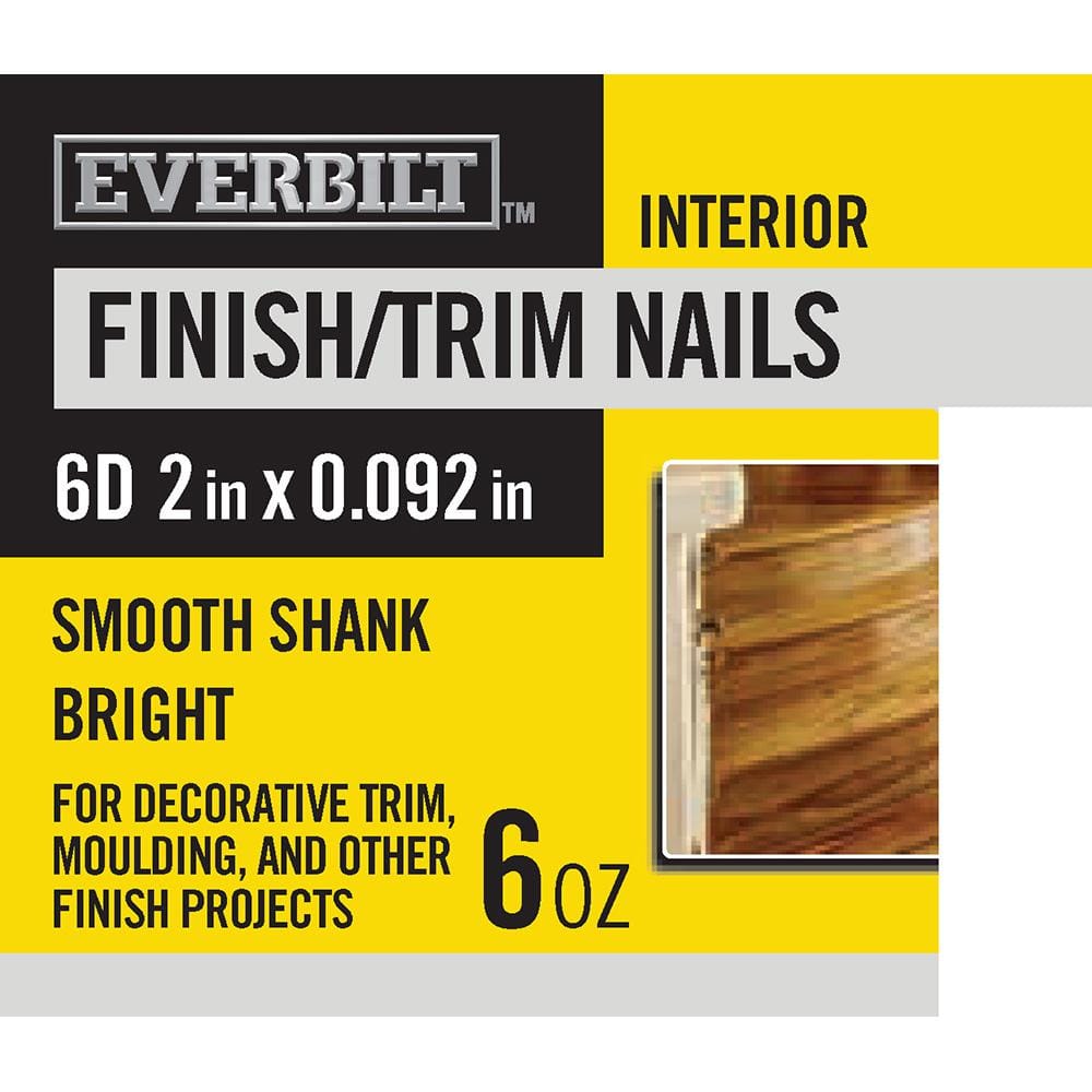 Everbilt 6D 2 in. Finish/Trim Nails Bright 6 oz (Approximately 83 ...