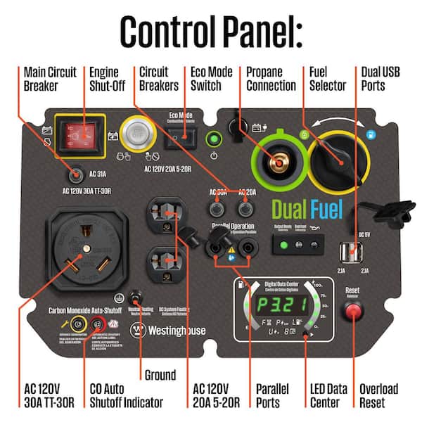 Westinghouse 5000-Watt Dual Fuel Inverter Generator with Remote Start ...