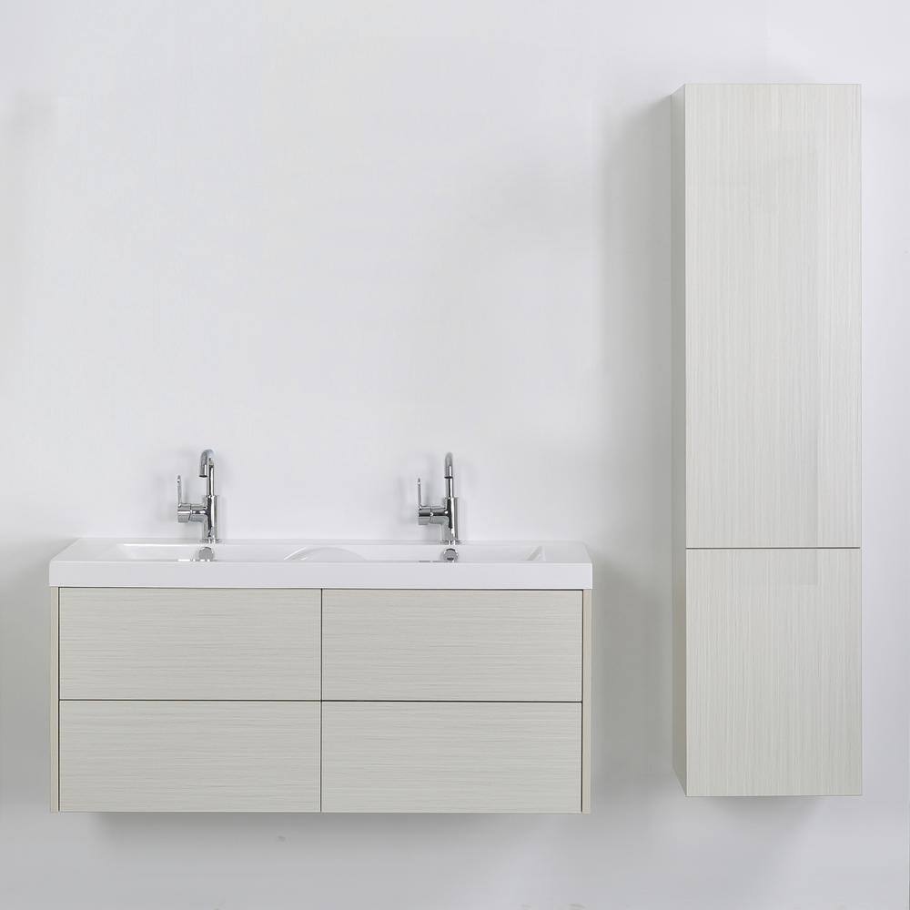 Streamline 47.2 in. W x 19.4 in. H Bath Vanity in Gray with Resin ...