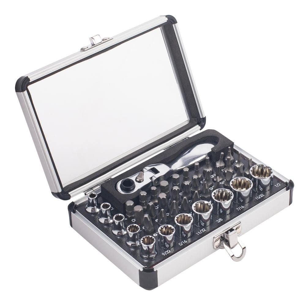 KING 1/4 in. DR Mini Dual Flex Head Ratchet Set (44-Piece) 0014-0 - The ...