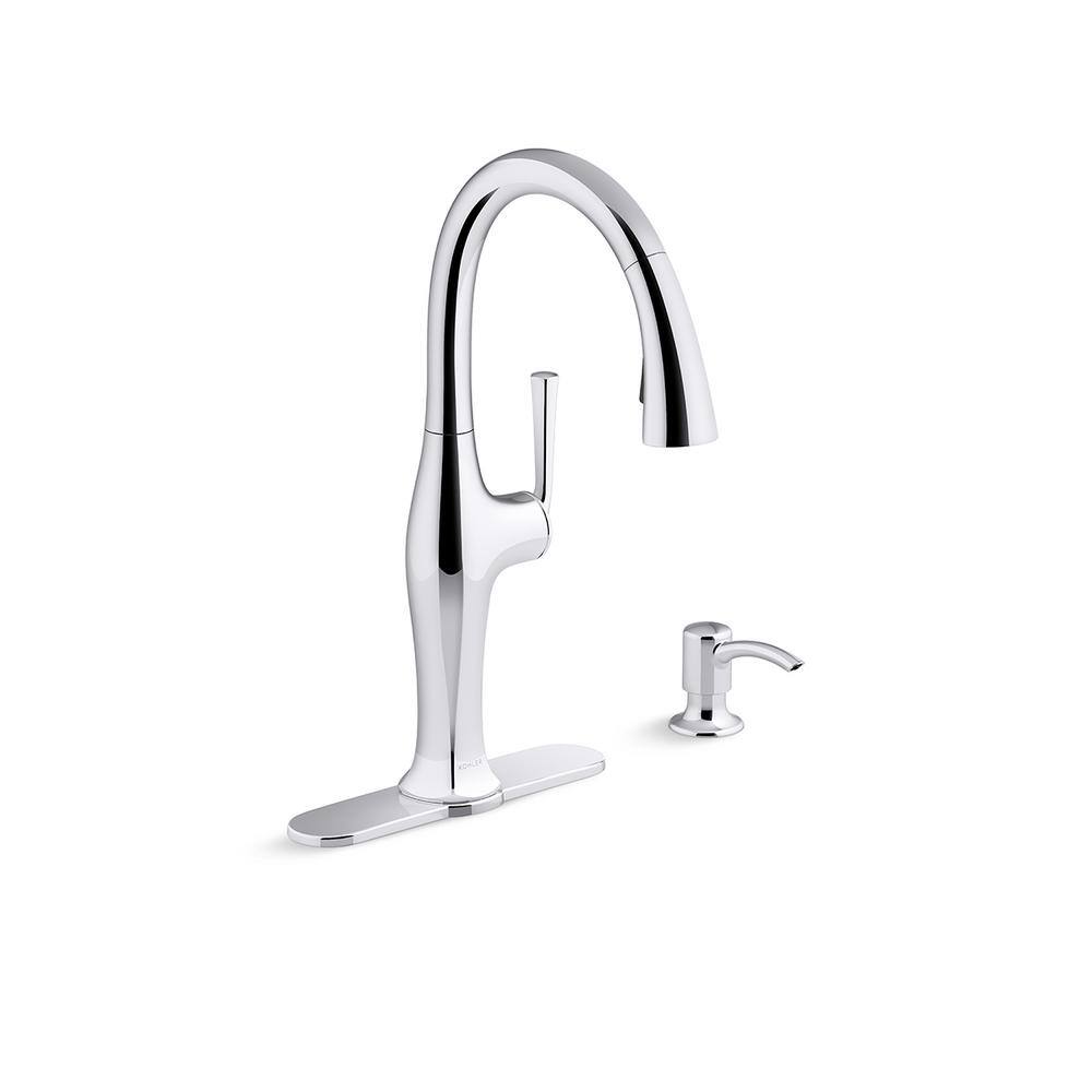 KOHLER Sundae Single-Handle Pull Down Sprayer Kitchen Faucet in ...