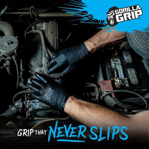 GORILLA GRIP 40-Count Heavy-Duty 6mil Disposable Nitrile Traction Grip ...