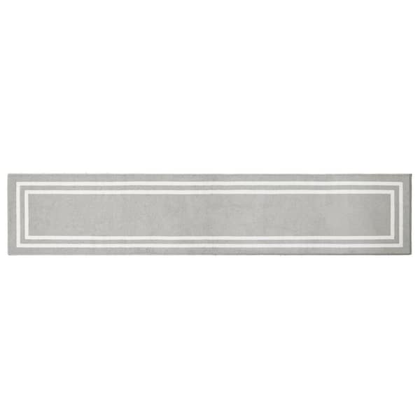 Jean Pierre NEW YORK Machine Washable Non-Skid Light Gray/White 2.5 ft ...