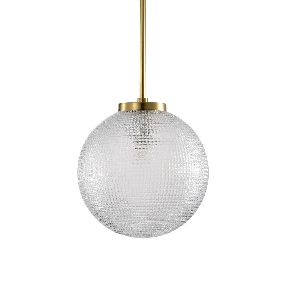 Warehouse of Tiffany Sokix 9.8 in. 1-Light Indoor Brass Finish Pendant ...