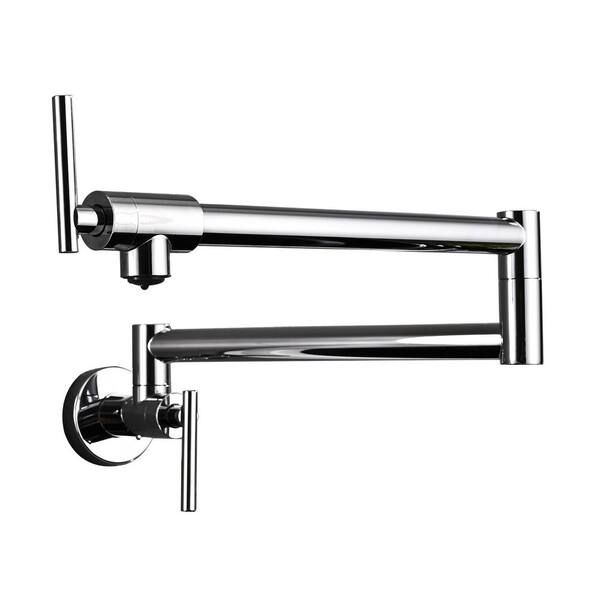 AKLFGN Wall Mount Pot Filler Faucet Double-Handle in Chrome CFLT-820DG - The Home Depot