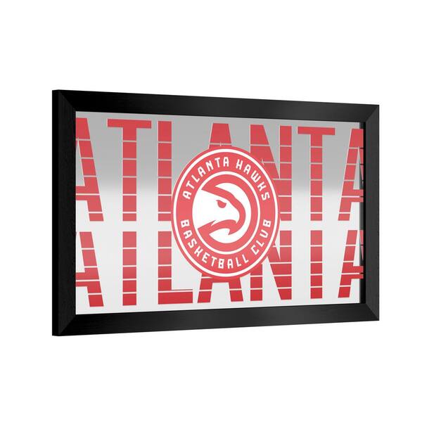 Atlanta Hawks City 26 in. W x 15 in. H Wood Black Framed Mirror NBA9AH3 ...