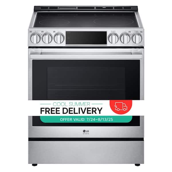 LG STUDIO 30 in. 6.3 cu. ft. 5-Burner Elements SMART Slide-In Induction ...