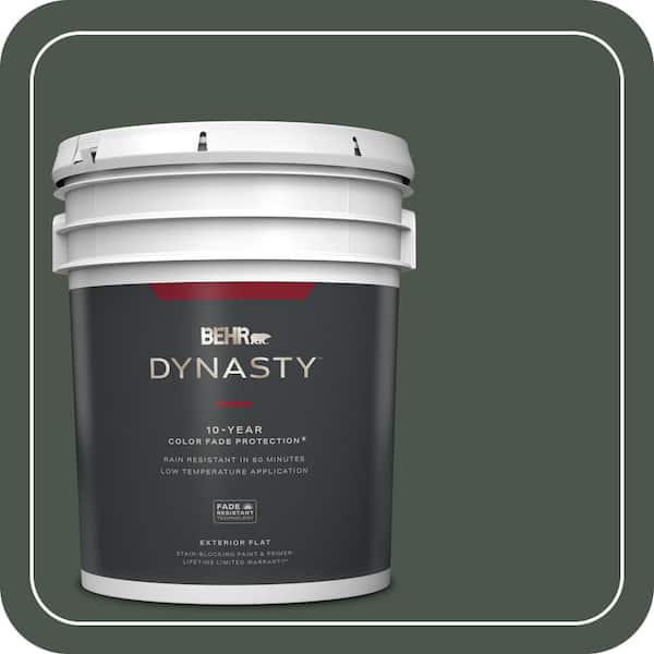 BEHR DYNASTY 5 gal. #PMD-66 Deep Evergreen Flat Exterior Stain-Blocking ...