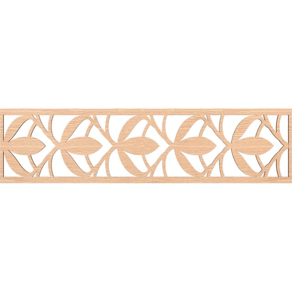 Ekena Millwork Salem Fretwork 0.25 in. D x 47 in. W x 12 in. L Red Oak ...