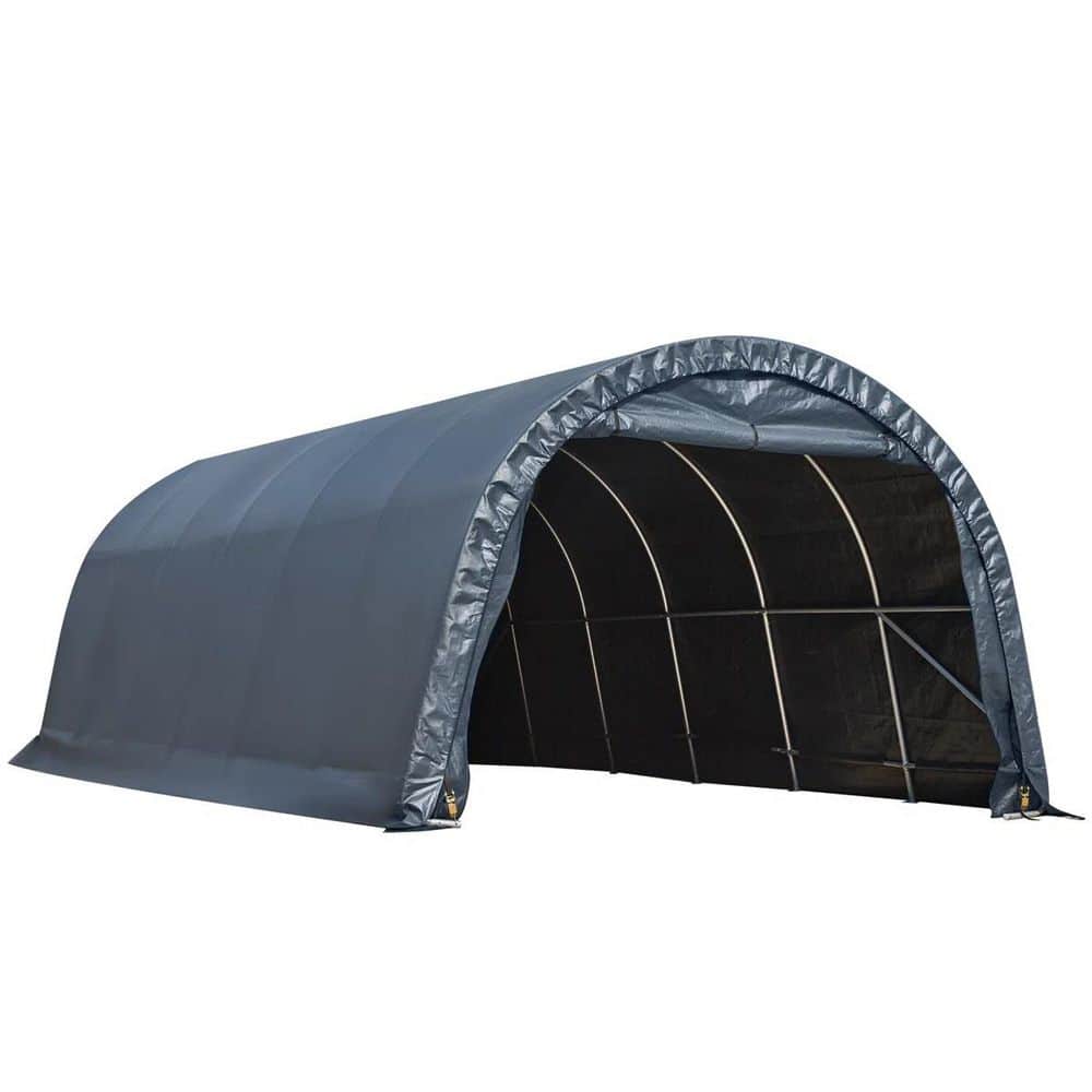 HOMMOW 2ft. W x 24ft. D x 7ft. H Black Roof Polycarbonate Storage Shed ...
