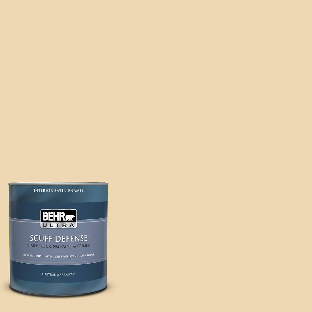 BEHR ULTRA 1 qt. #PPU6-11 Hummus Extra Durable Satin Enamel Interior ...