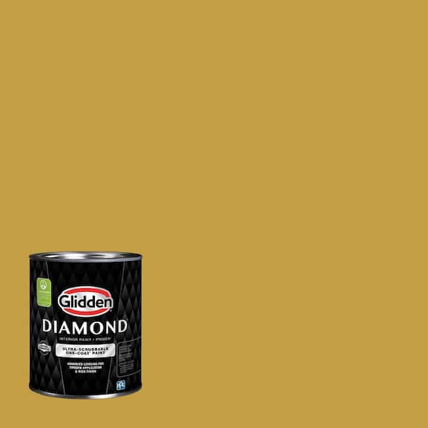 Glidden Diamond 1 qt. PPG1107-7 Golden Field Flat Interior Paint with ...