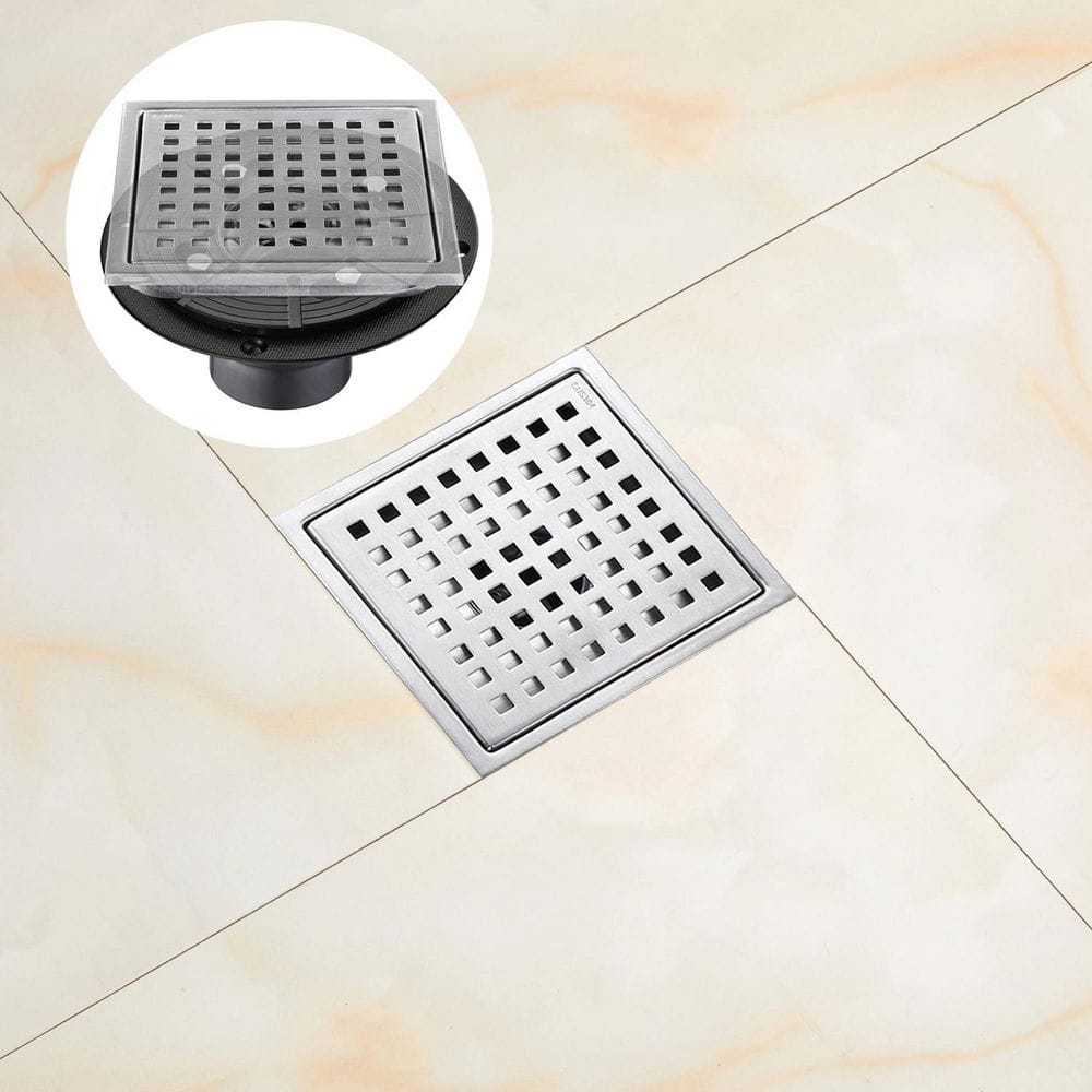 Satico 6.5 in. ABS Shower Drain Base Flange for Linear and Square ...