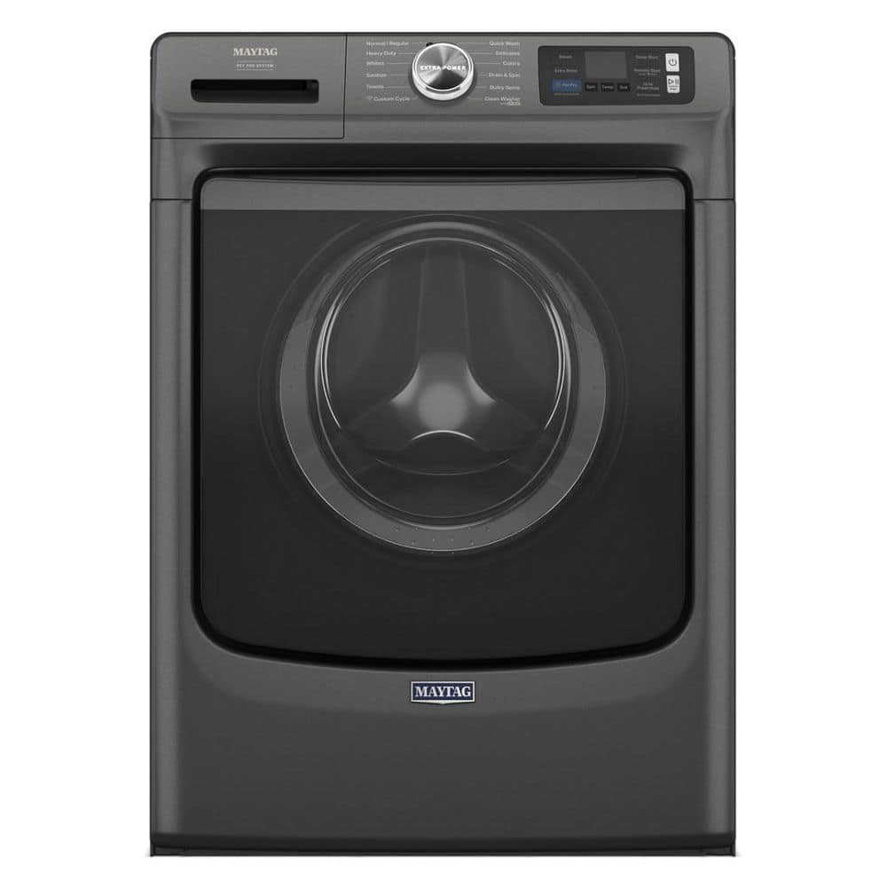 Maytag 5 cu. ft. Front Load Washer in Volcano Black with Smart Pet Pro ...