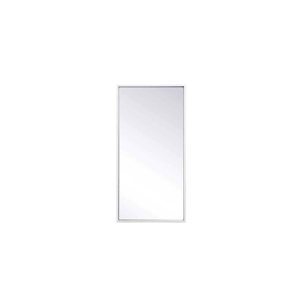 Small Rectangle White Modern Mirror (14 in. H x 28 in. W) WM82856White ...